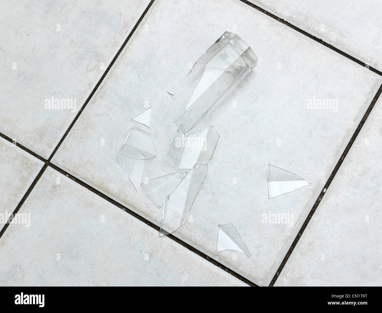 Smashed Glass On The Floor Stock Photo - Alamy