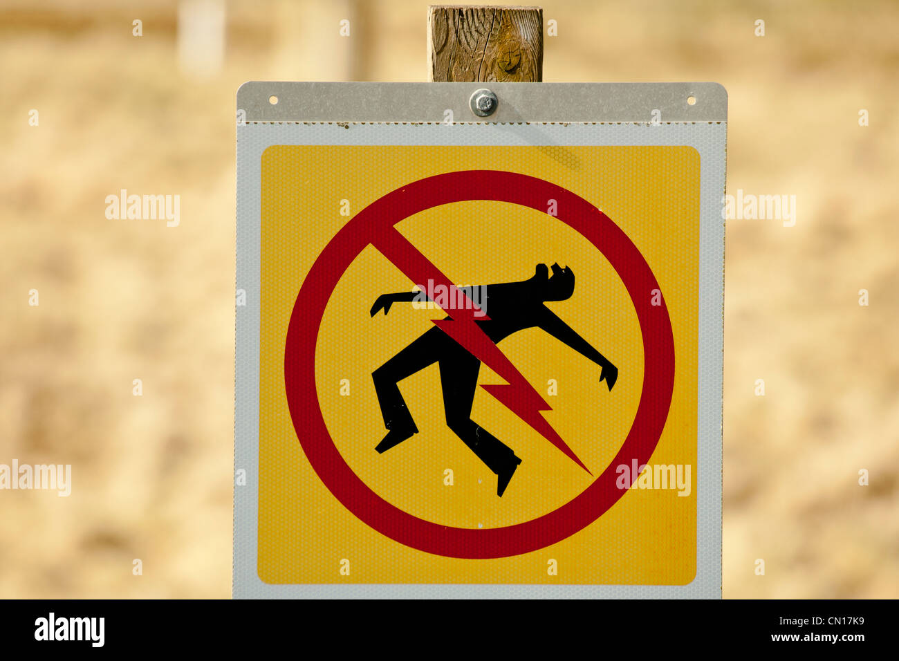 Electric shock danger warning sign-Boundary Bay, Vancouver, British ...