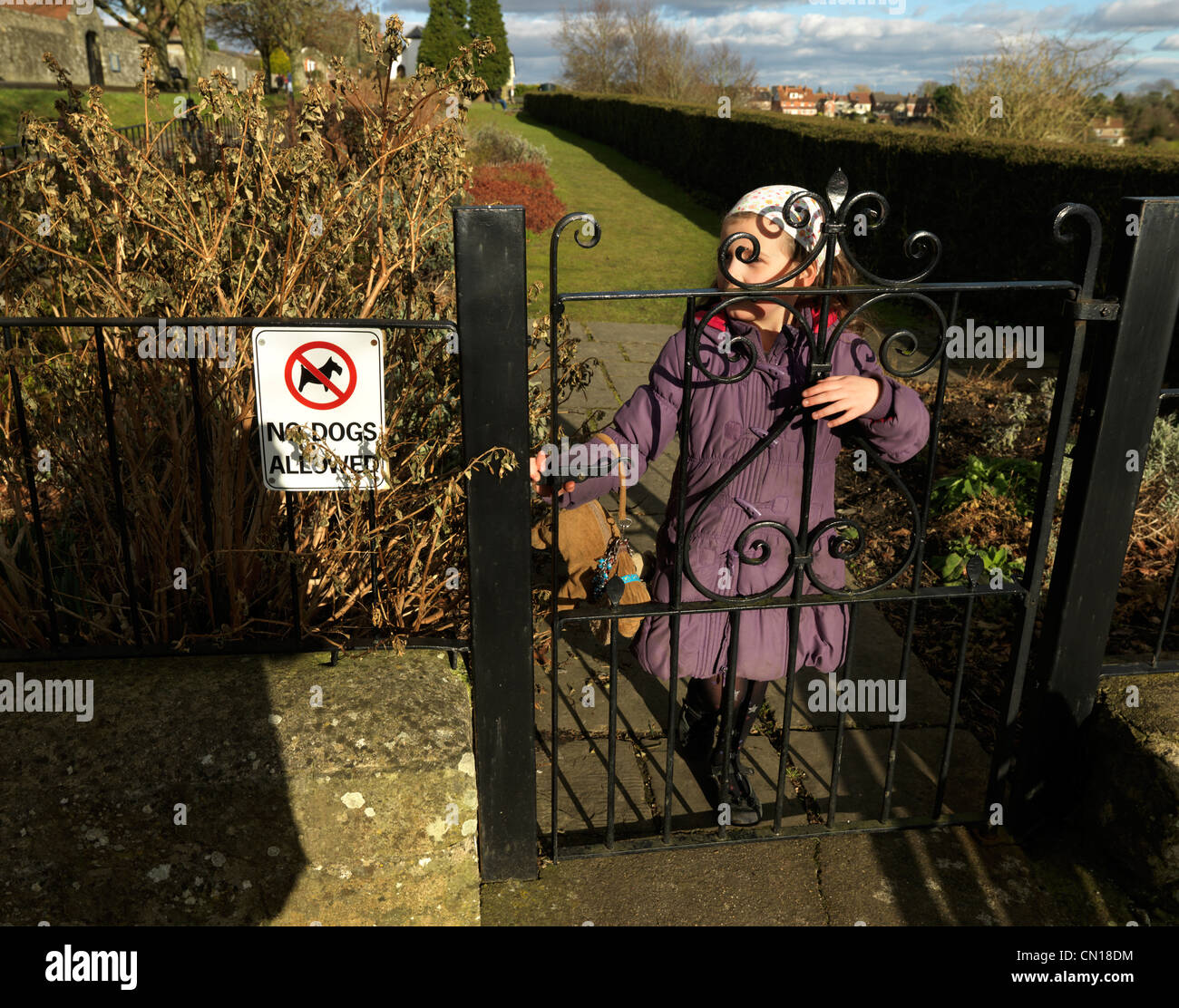 Girl opening gate hi-res stock photography and images - Alamy