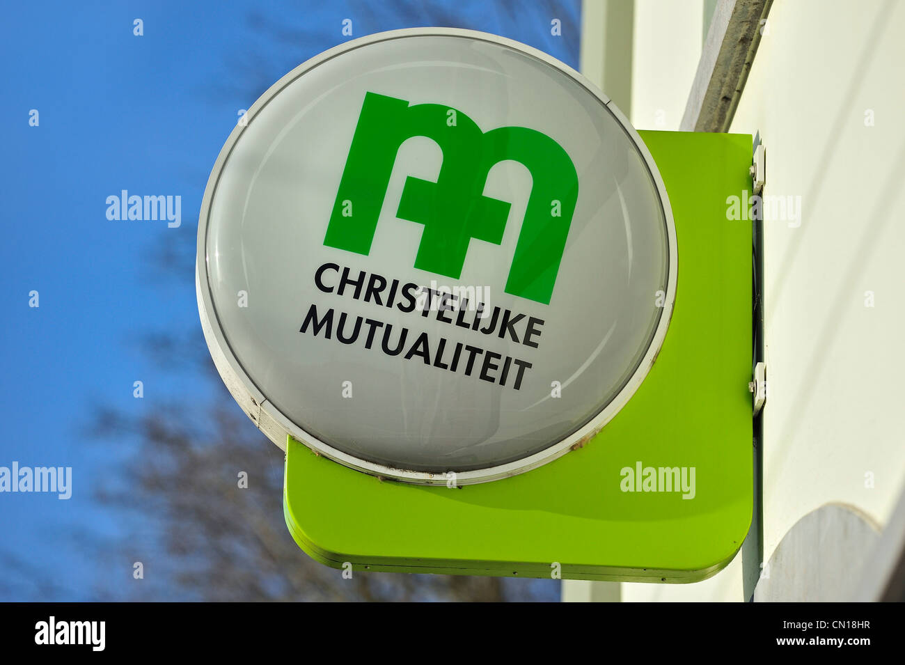 Signboard with logo of the Christian National Health Service / CM ...