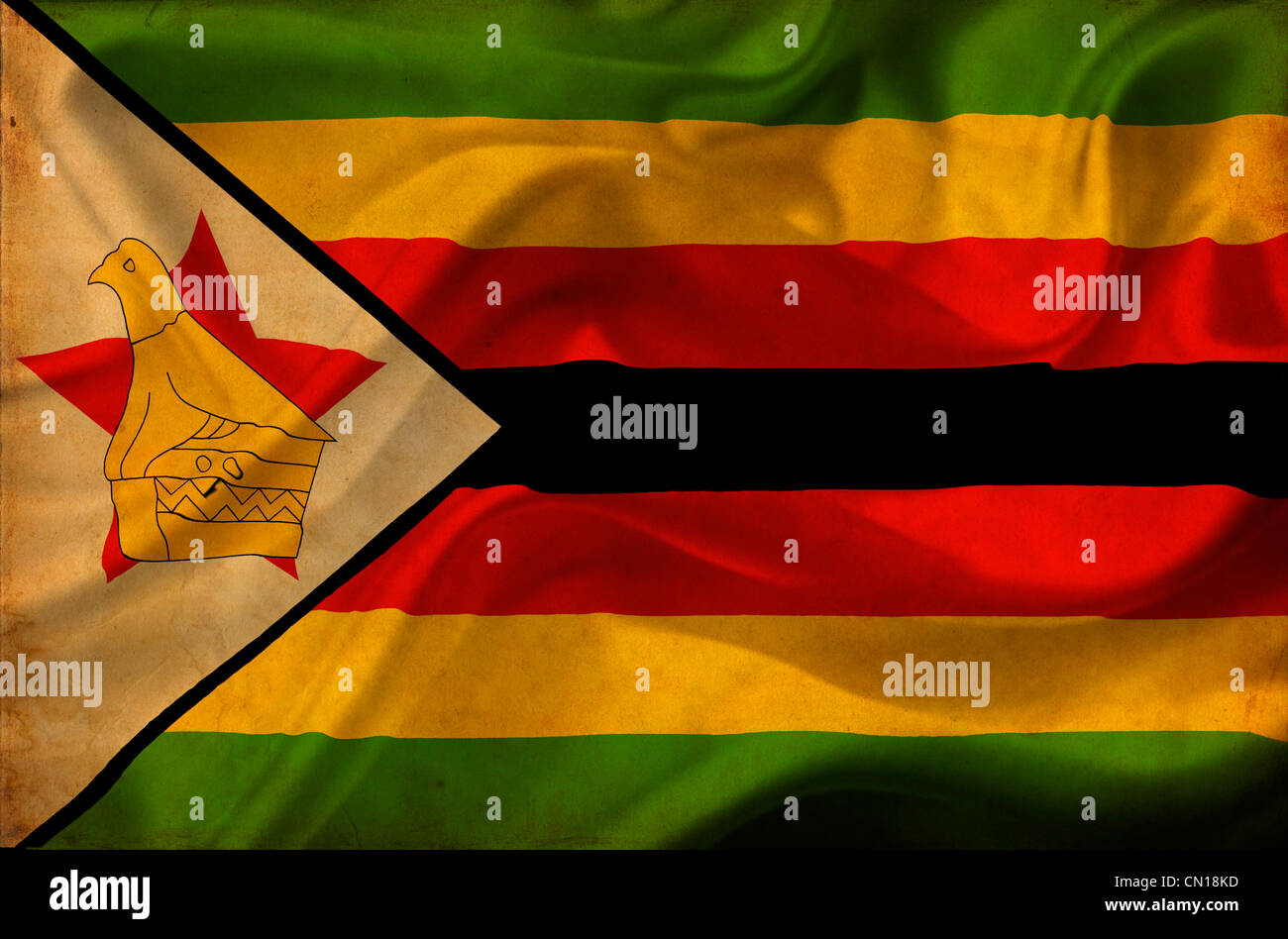 Zimbabwe waving flag Stock Photo - Alamy