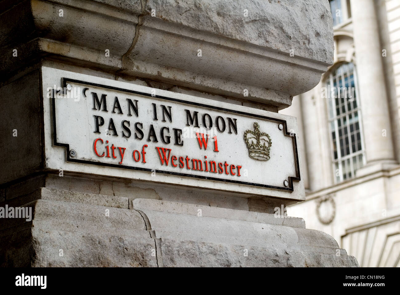 Man in Moon Passage at W1 at City of Westminster Stock Photo - Alamy