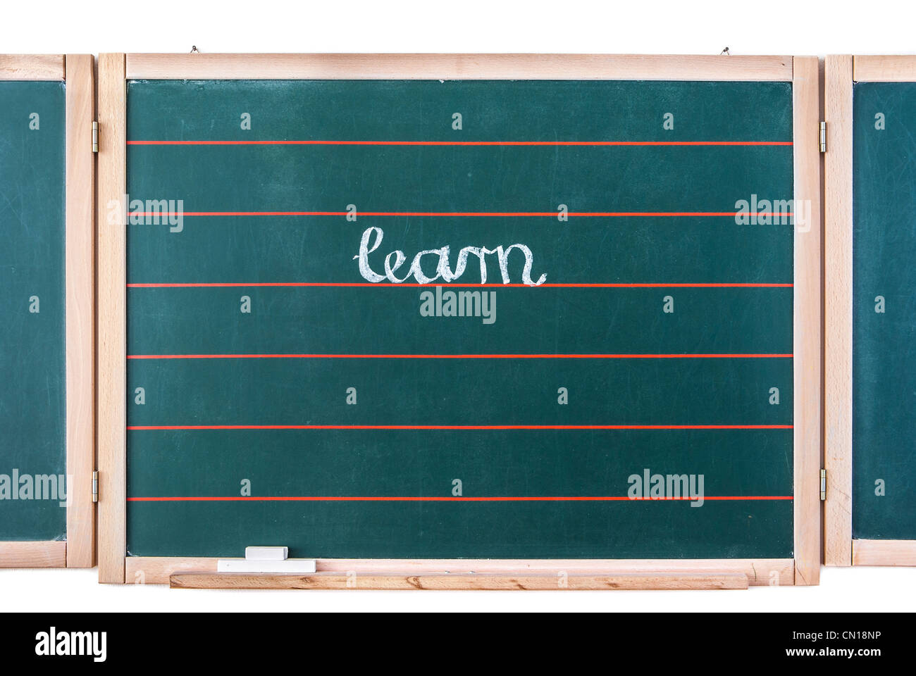 The word learn written on a blackboard Stock Photo - Alamy