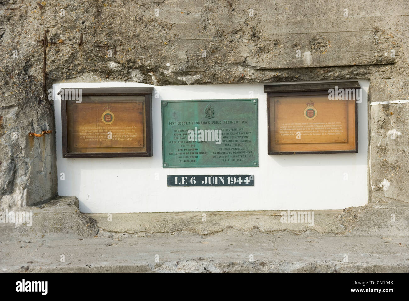 German Bunker at Asnelles and memorial to 147th Essex Yeomanry on Gold ...