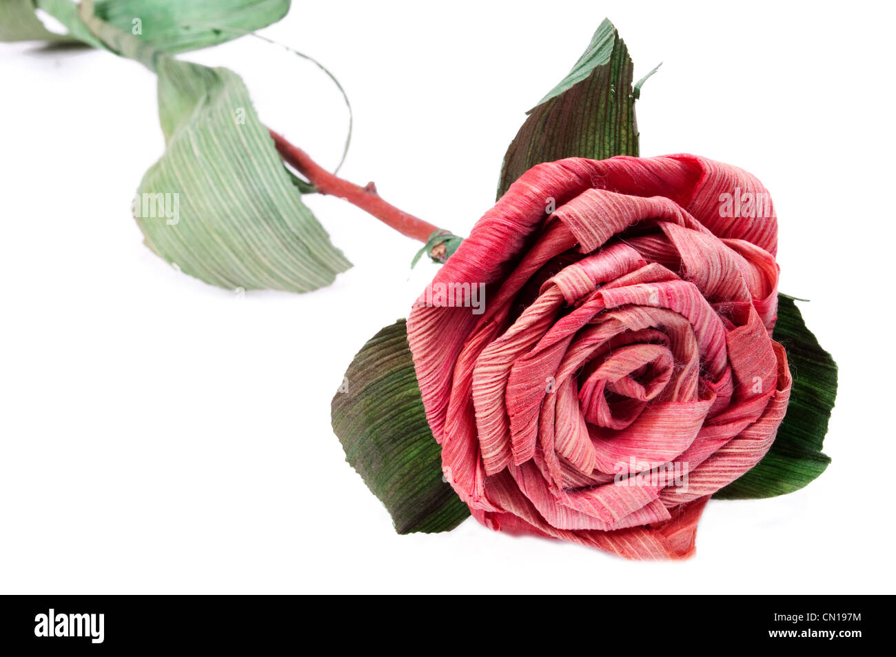 Single red paper rose Stock Photo - Alamy