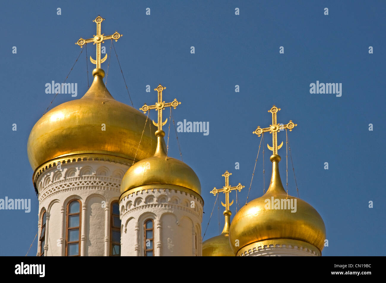 RUSSIA Moscow The Kremlin Domes of the Russian Orthodox Cathedral of ...