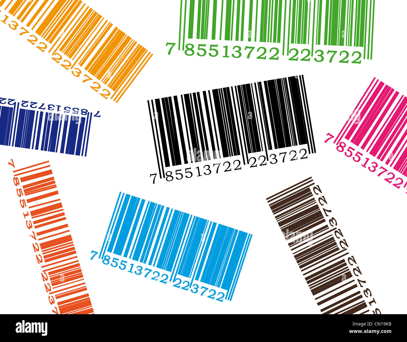 Detail illustration of barcode in many colors Stock Photo - Alamy