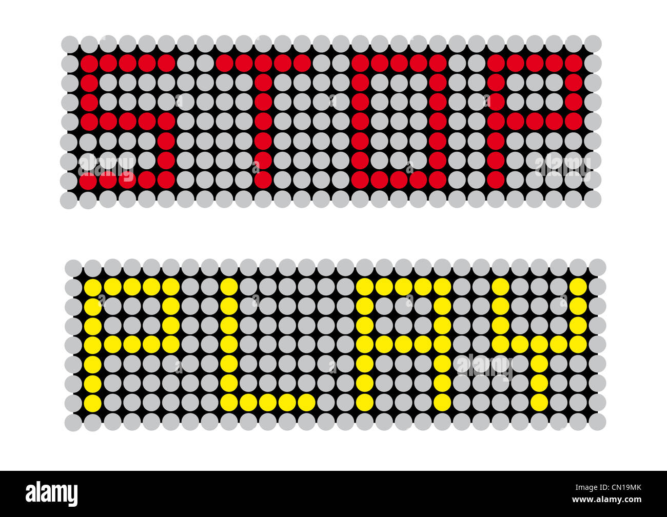 Illustration of retro sign stop and play Stock Photo - Alamy