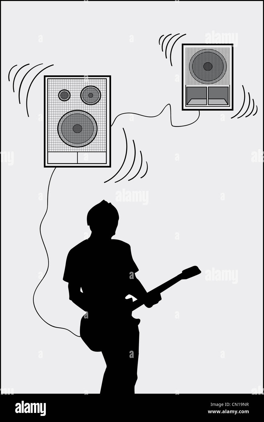 Concert of one musician with small instruments Stock Photo - Alamy