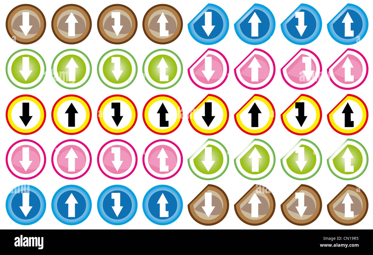 Set of various arrow symbols in other color Stock Photo - Alamy