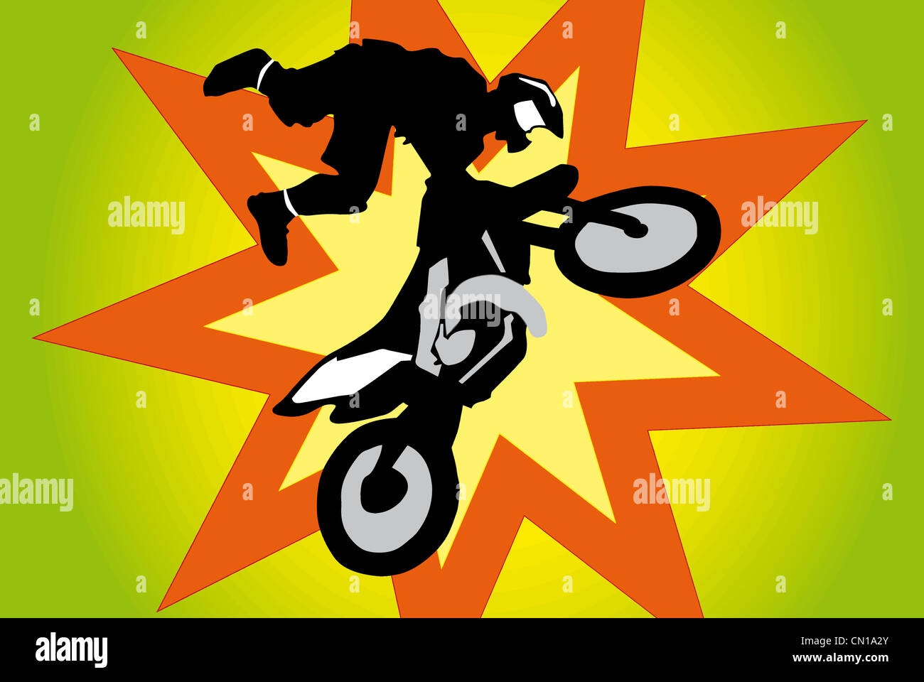 Motocross biker in big jump Stock Photo - Alamy