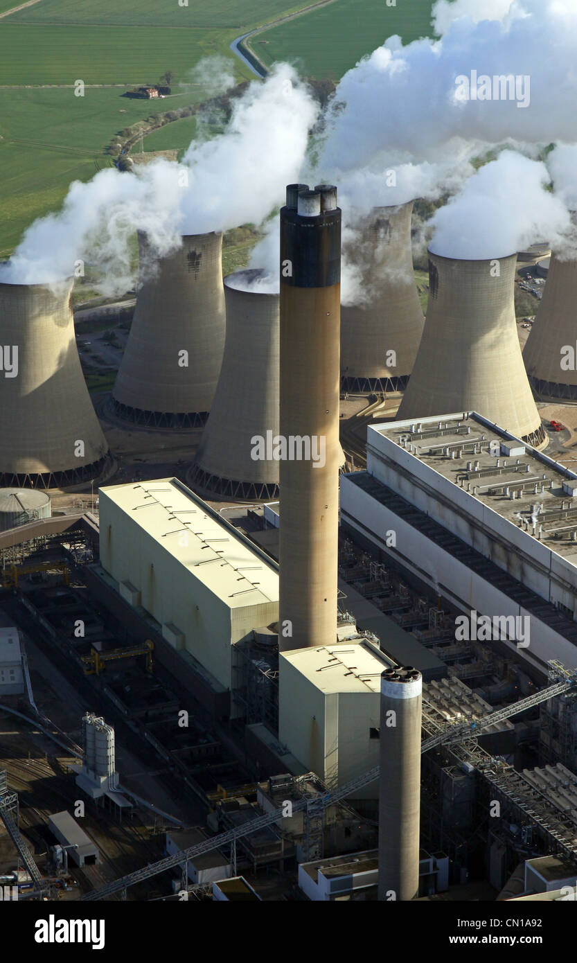 aerial view of Drax Power Station in Yorkshire in 2012 when it was ...