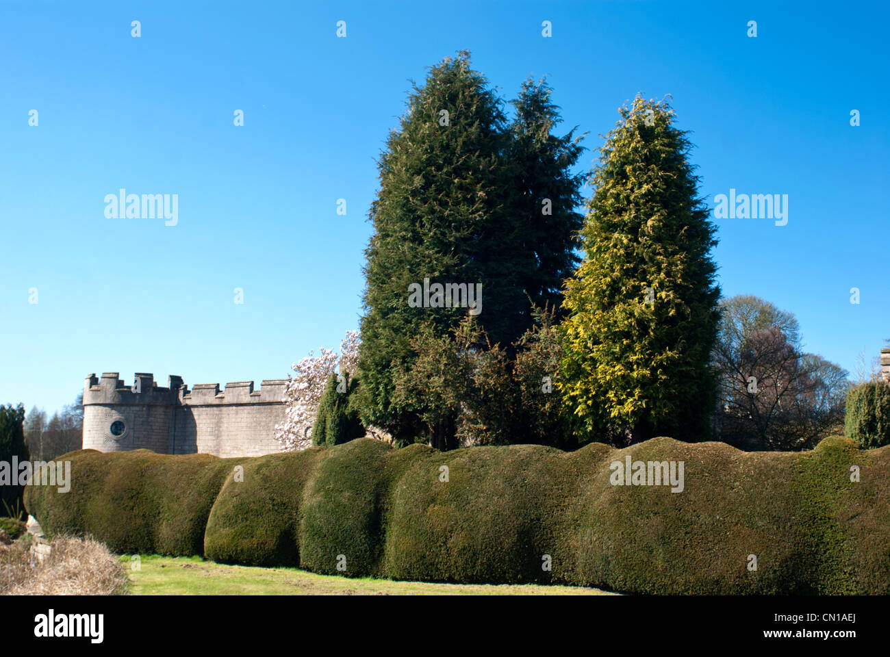 The elaborate Gate House, at Newstead Abbey, Nottinghamshire, UK Stock ...