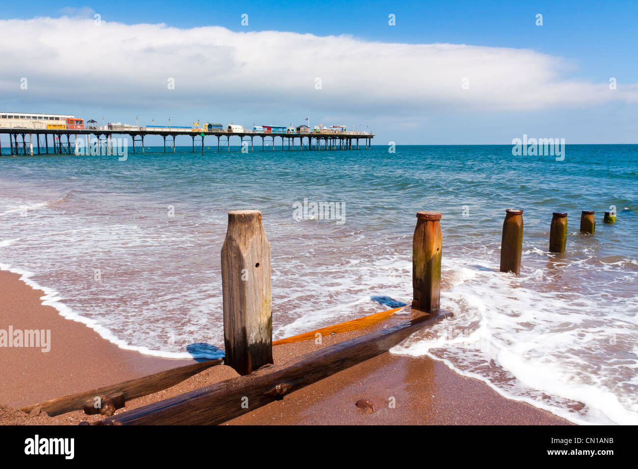 Timber Groynes at Teignmouth Devon England UK Stock Photo - Alamy