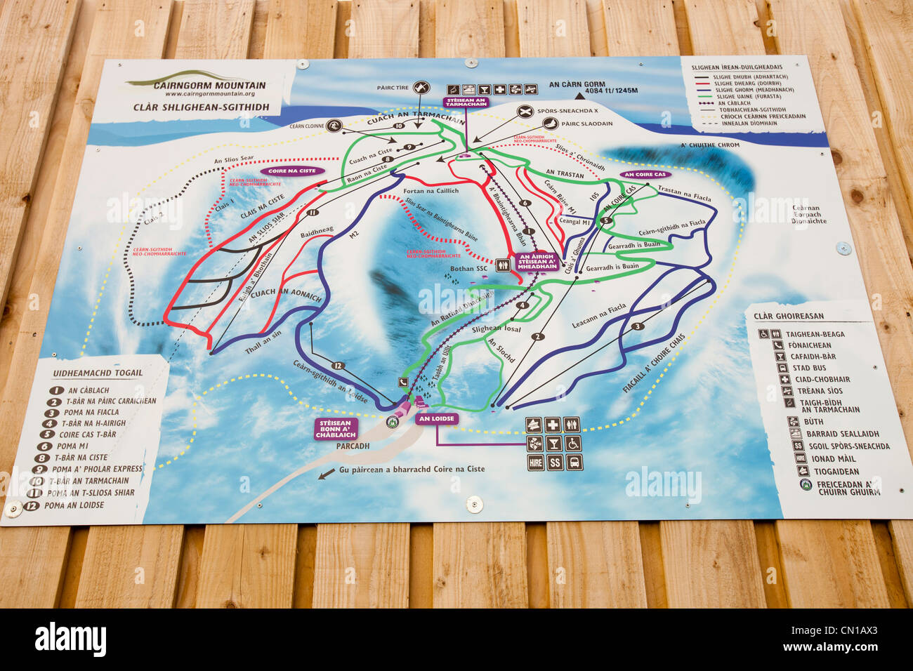 A piste map at Cairngorm, Scotland, UK Stock Photo - Alamy