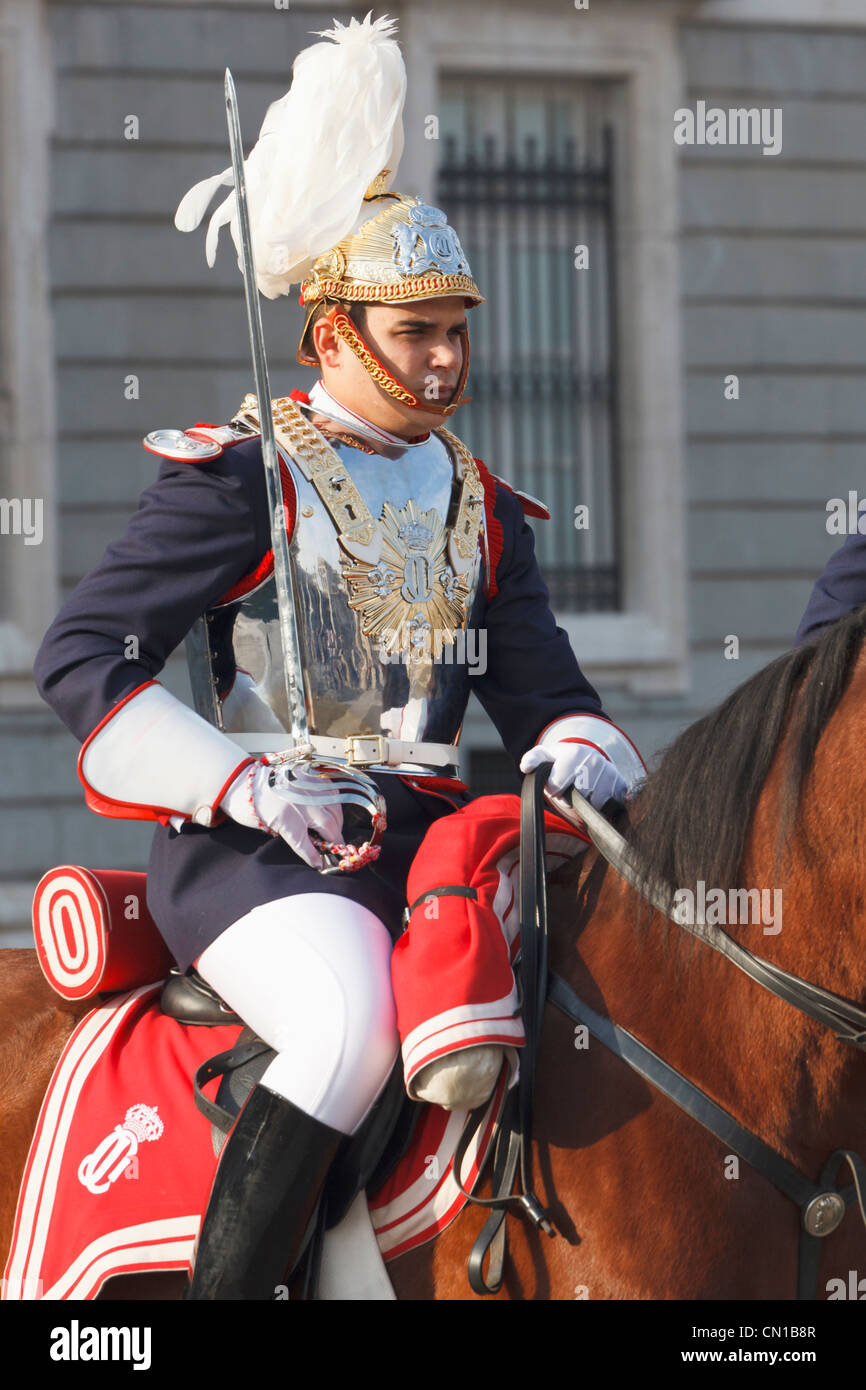 Madrid, Spain. Coraceros de la Guardia Real. Cuirassiers of the Royal ...