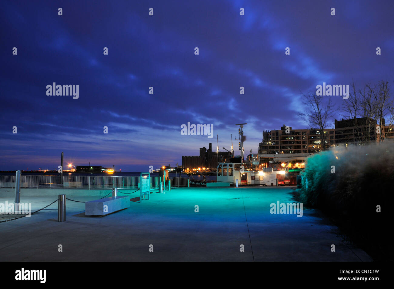 Dock at night, H2O Park, Toronto, Ontario Stock Photo - Alamy