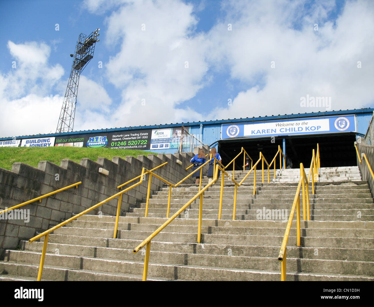 Chesterfield Football Club - Saltergate steps up to the stand Stock ...