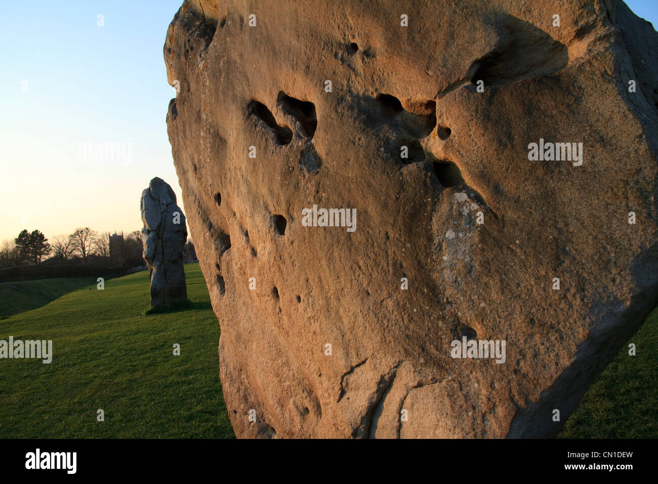 Avebury Neolithic henge monument, in Wiltshire, which consists of three ...