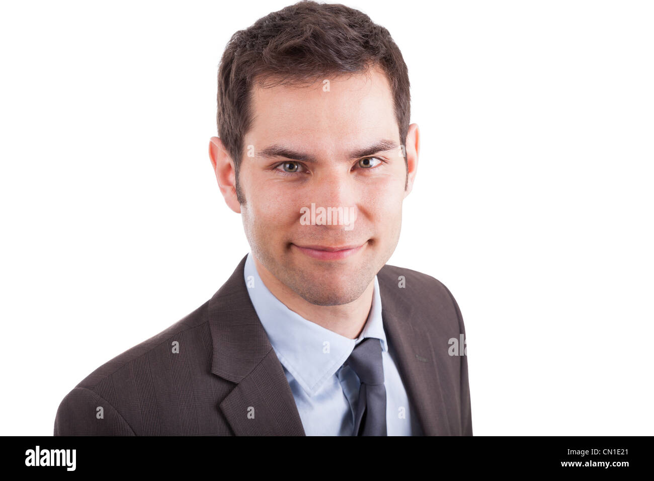 Portrait of a young caucasian business man,isolated on white background ...