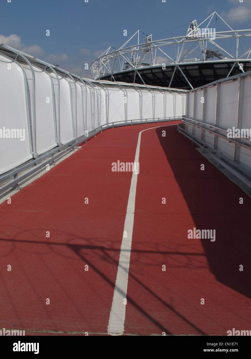 Red carpet at the entrance to the London 2012 Olympic stadium Stock ...