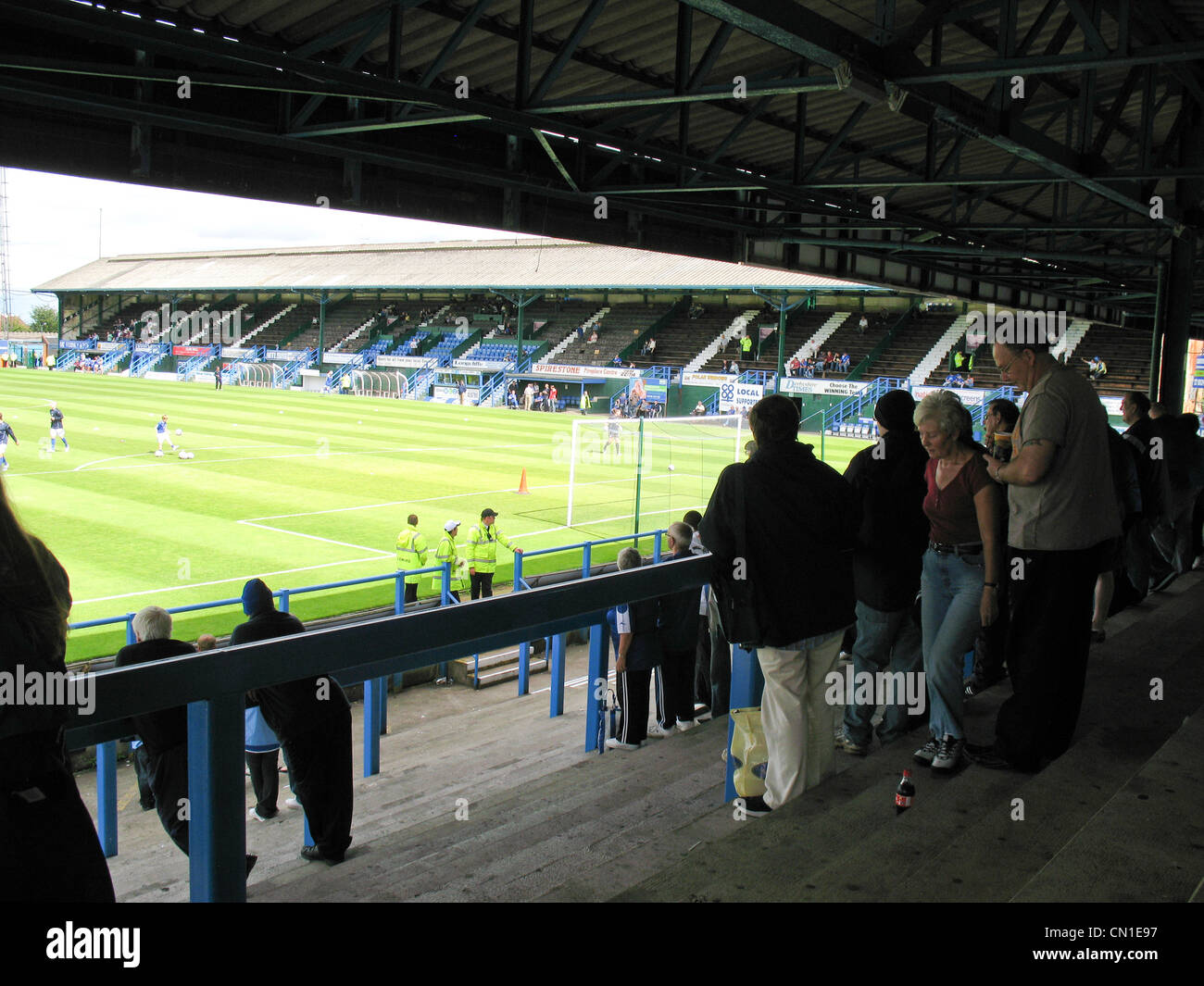 soccer fans at Chesterfield Football Club - Saltergate Stock Photo - Alamy