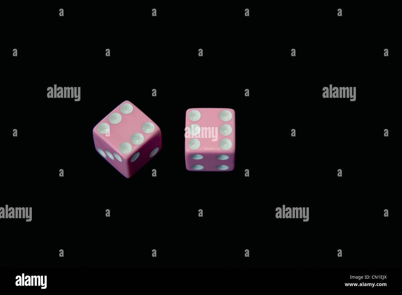 Pink Dice with Double Sixes Stock Photo - Alamy