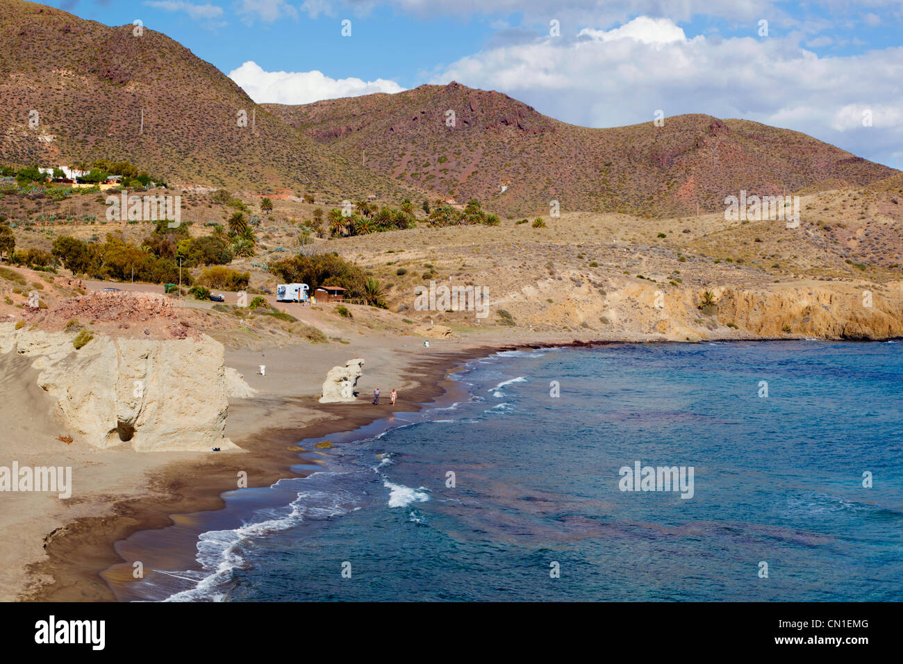 Beach at La Isleta del Moro also known as La Isleta, Cabo de Gata-Nijar ...