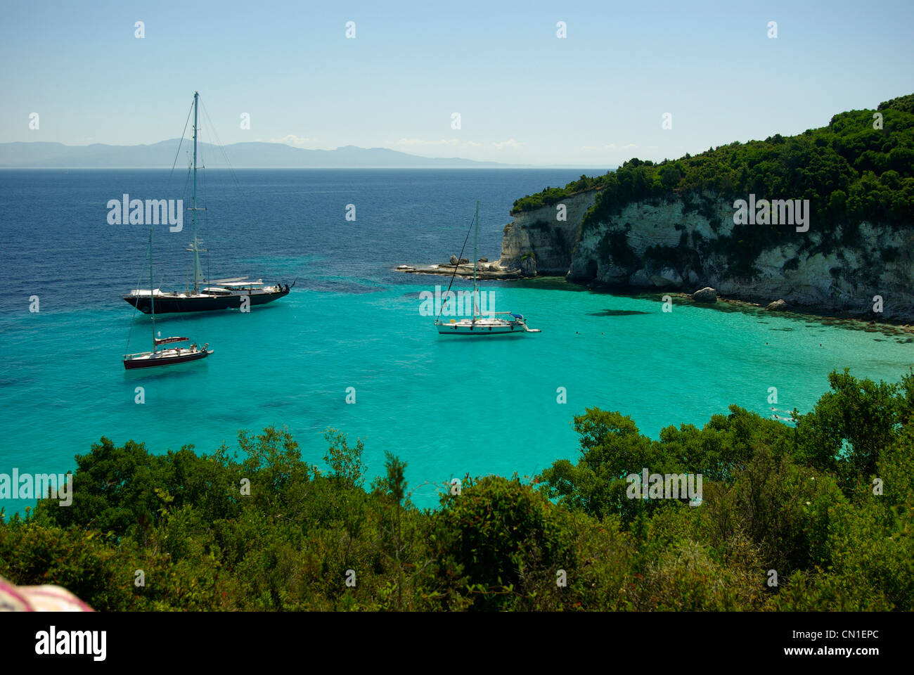 Clear seas around Anti Paxos, Greece Stock Photo - Alamy