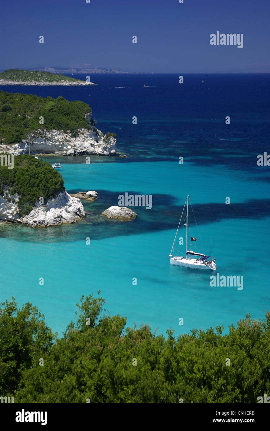 Clear seas around Anti Paxos, Greece Stock Photo - Alamy
