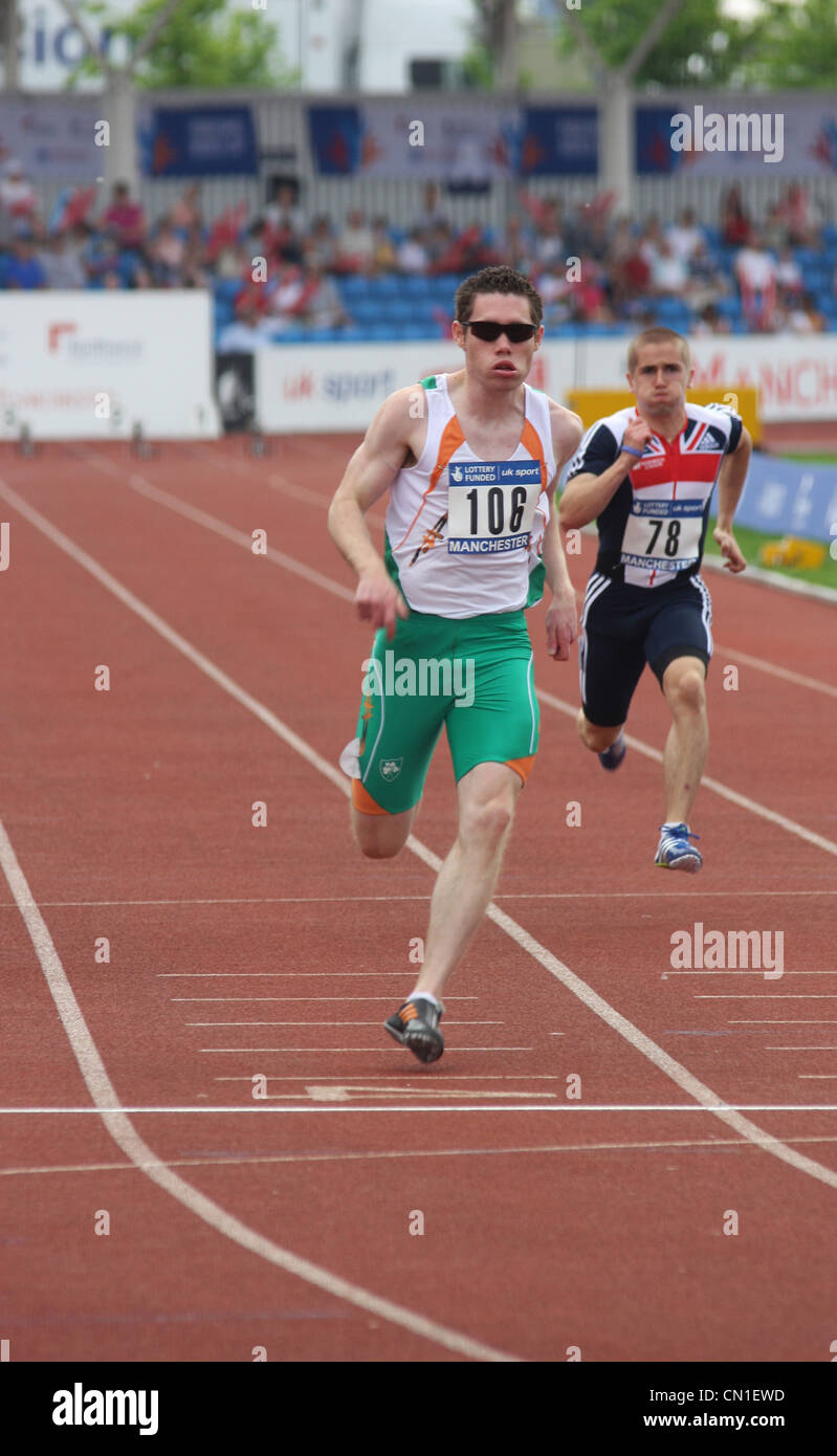 Jason Smyth at the paralympic world cup in Manchester. He is a visually ...