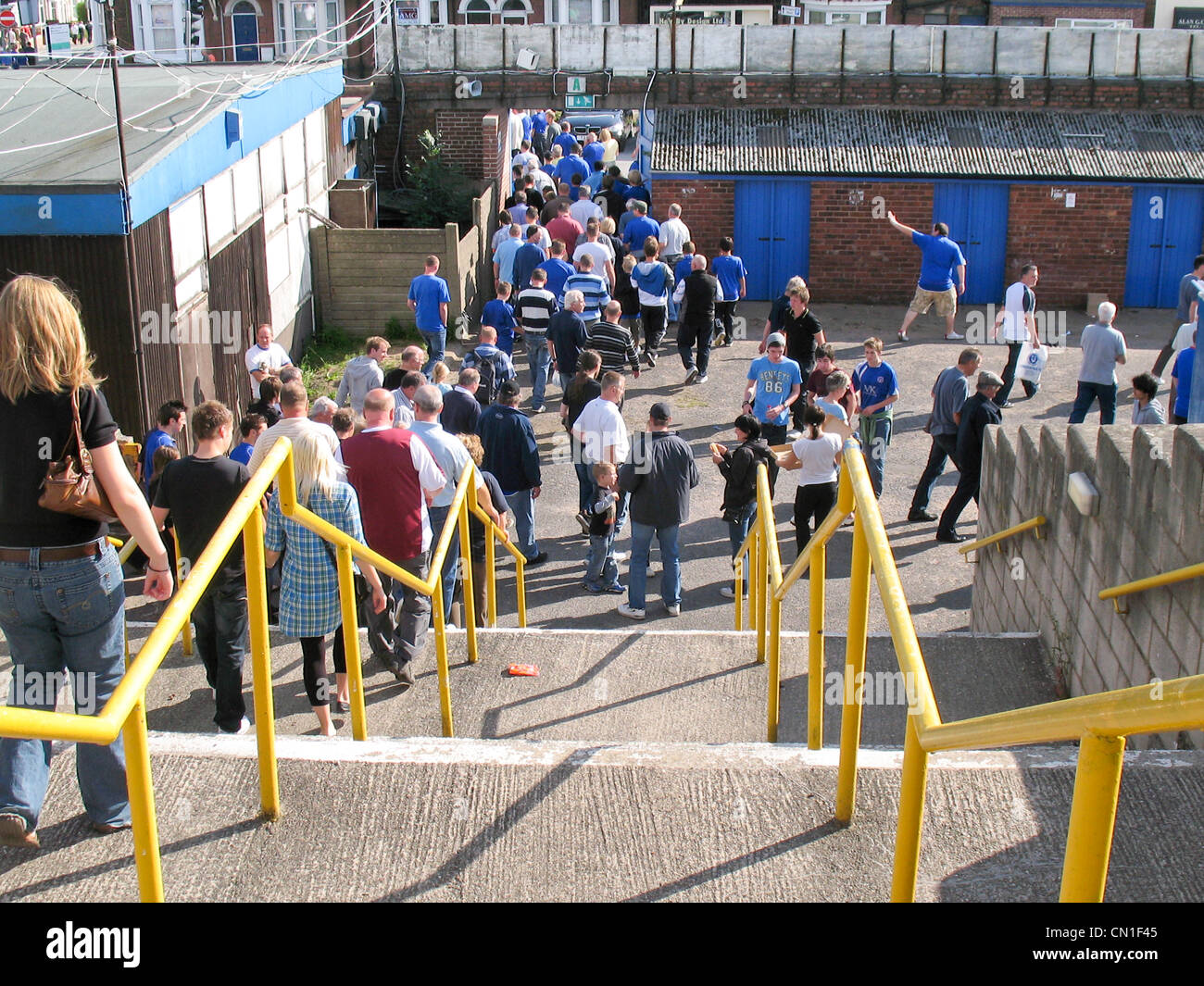 British football fans leaving stadium hi-res stock photography and ...