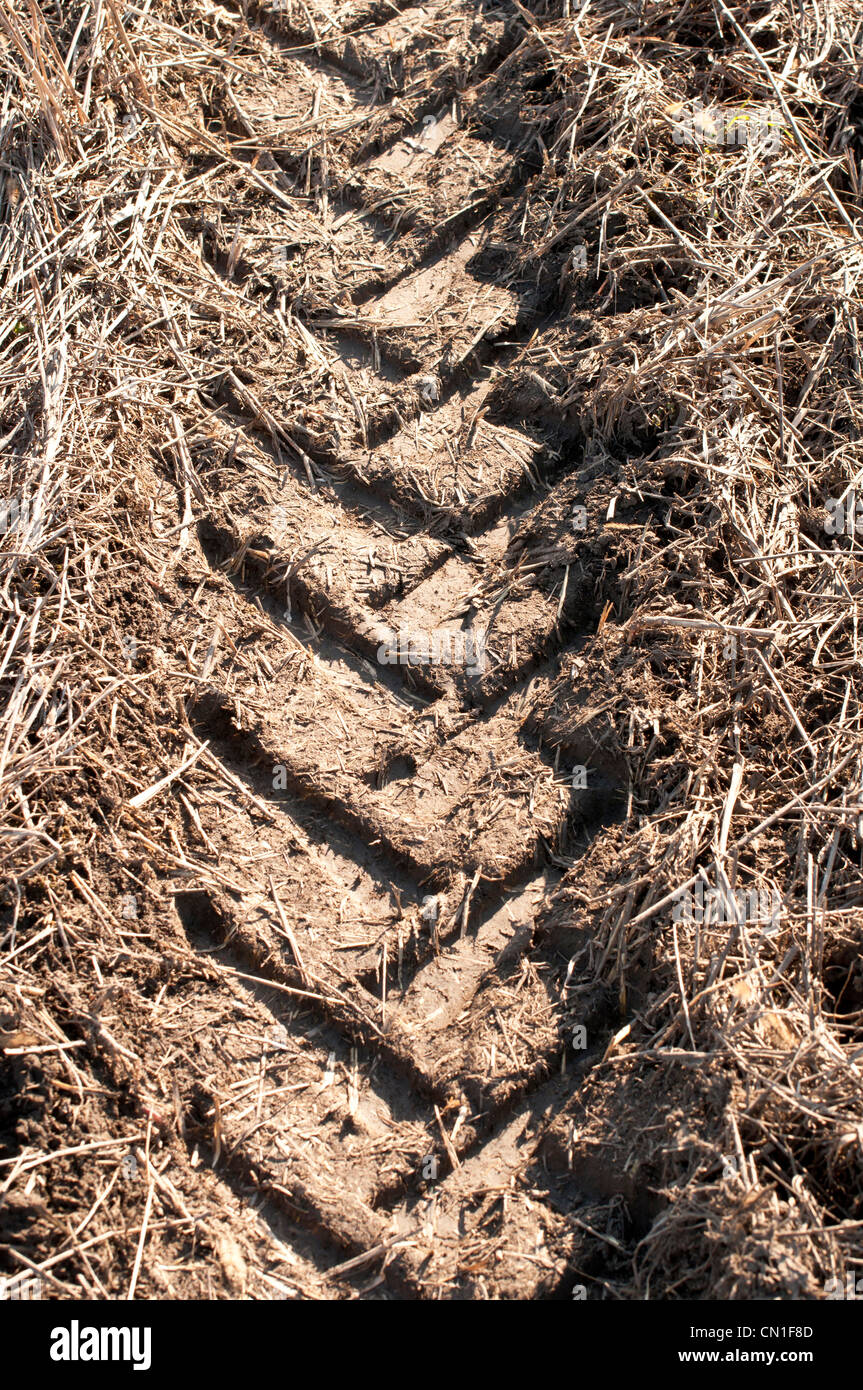 Tractor trail closeup Stock Photo - Alamy