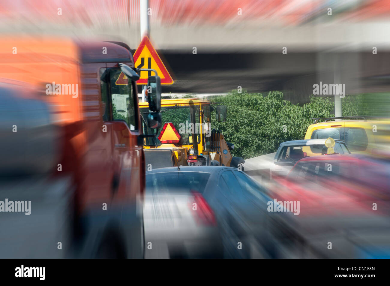 Traffic jam with blur effect Stock Photo - Alamy