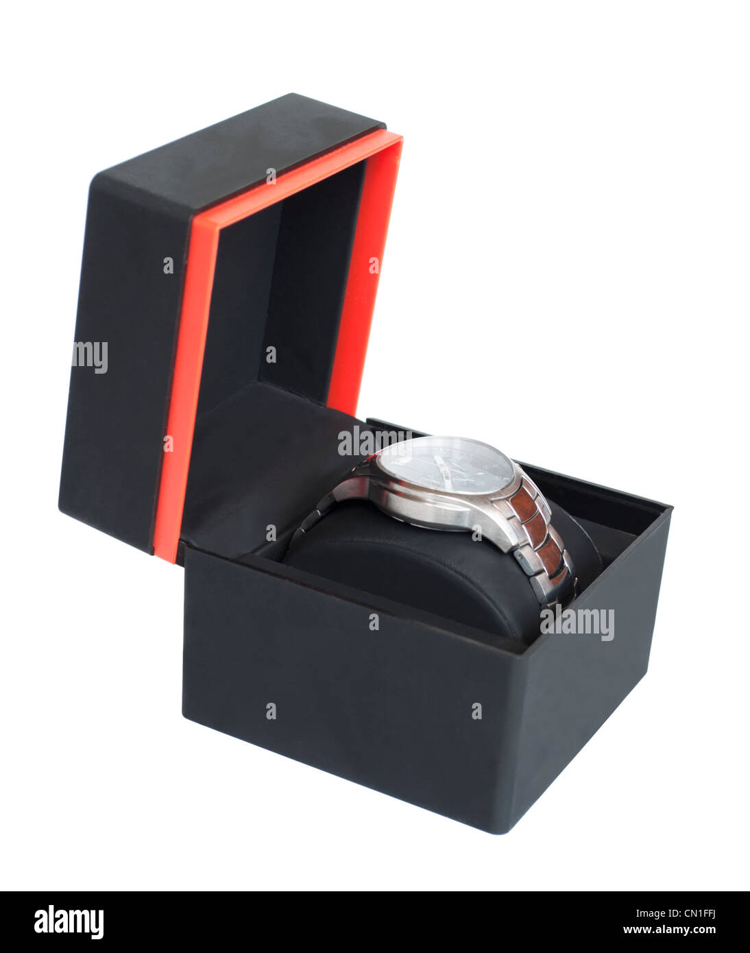 Watch in box isolated on white Stock Photo - Alamy