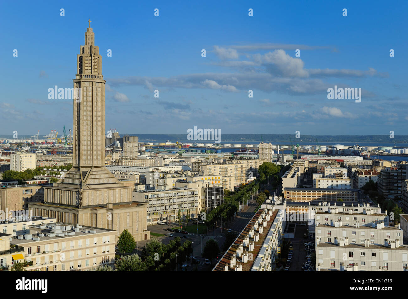 France, Seine Maritime, Le Havre, Downtown rebuilt by Auguste Perret ...