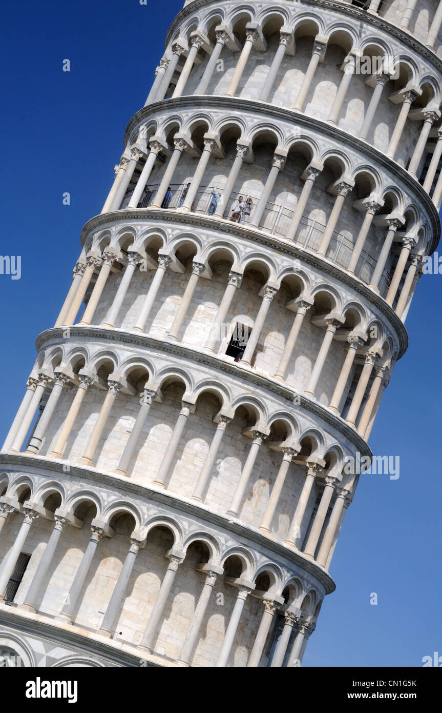 Detail of the campanile of Pisa Cathedral - the famous 'Leaning Tower ...