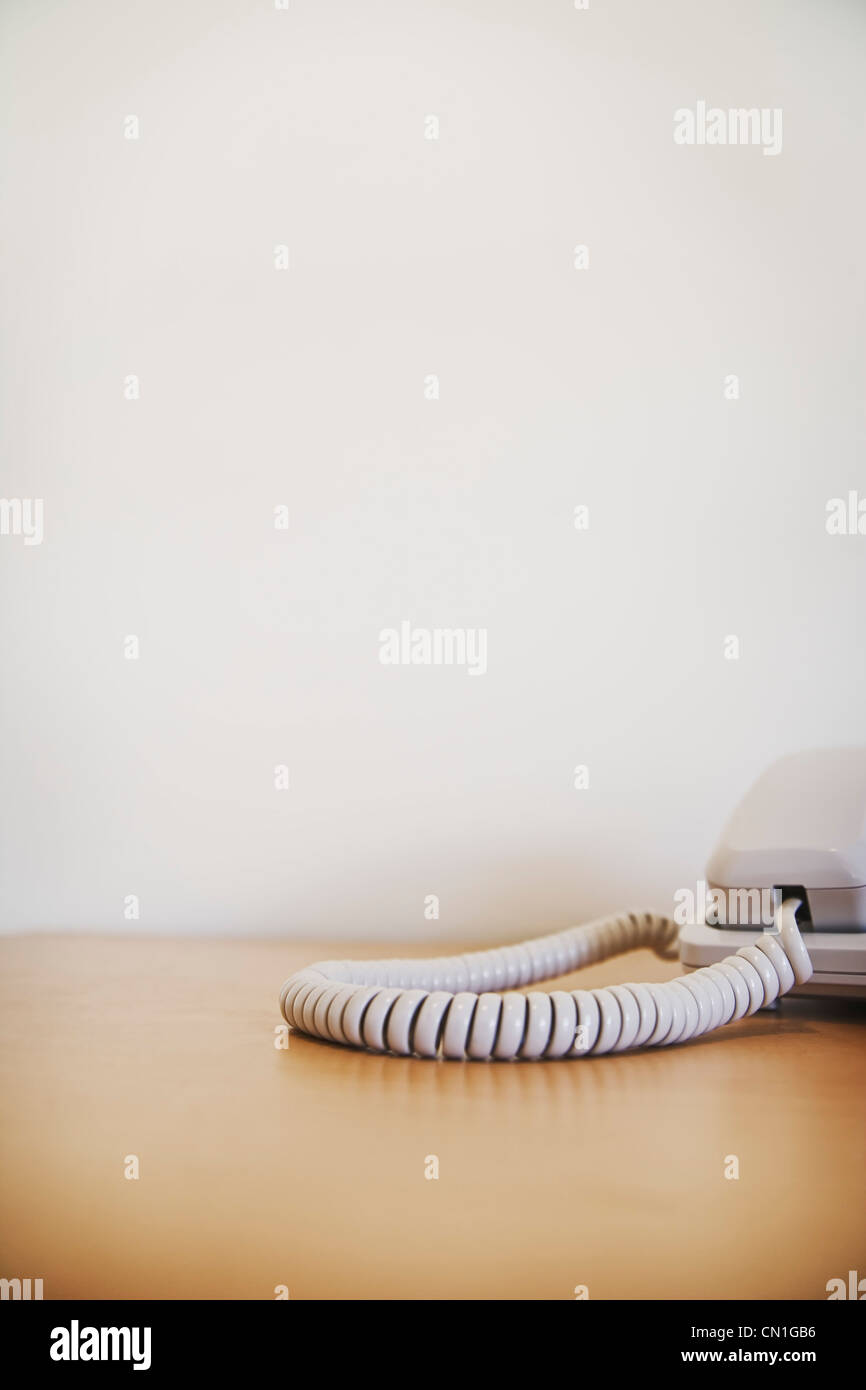 Telephone Cord Detail Stock Photo - Alamy