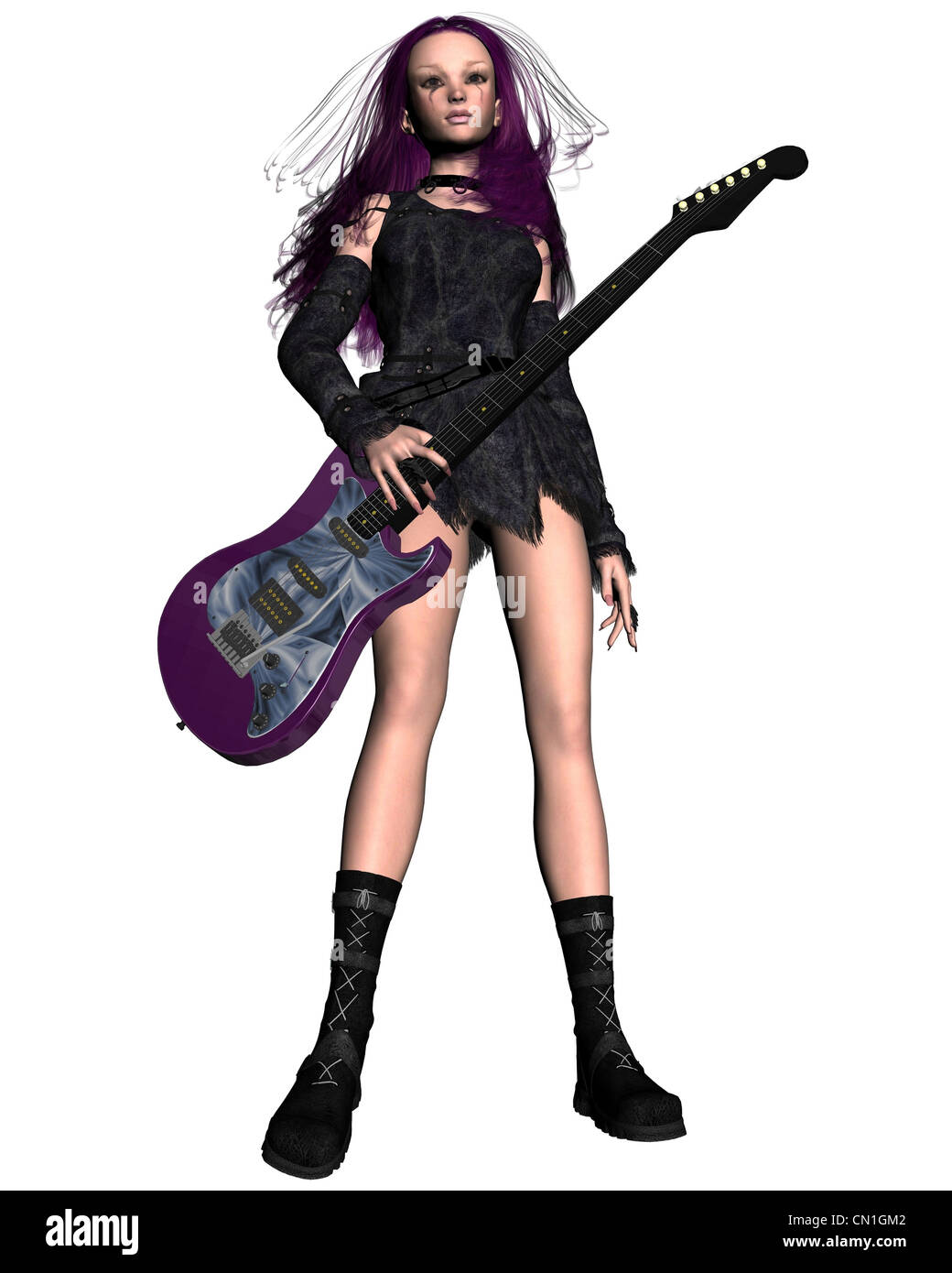 Goth girl with guitar hi-res stock photography and images - Alamy