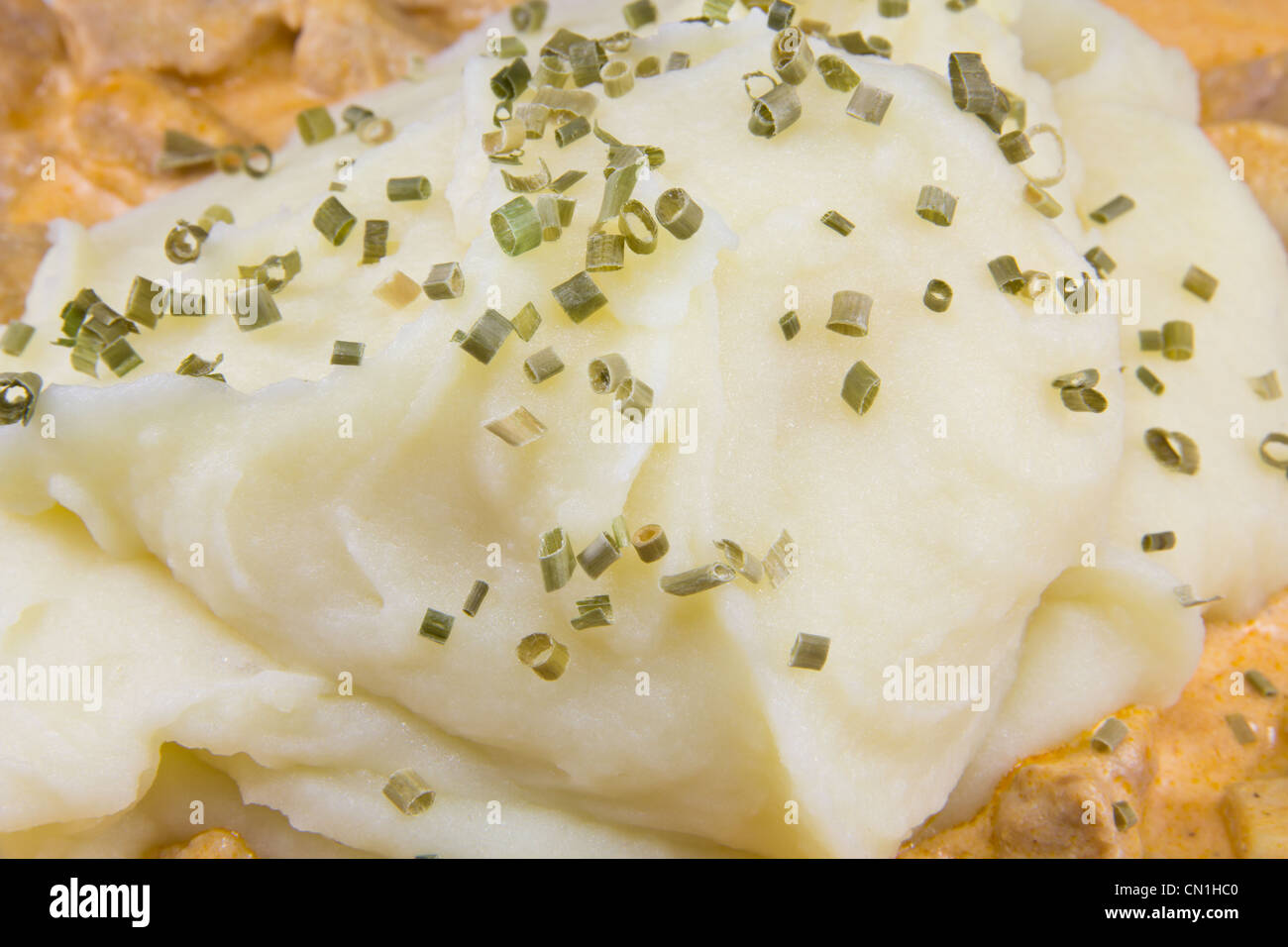 Closeup picture of mashed potatoes on a dinner dish Stock Photo - Alamy