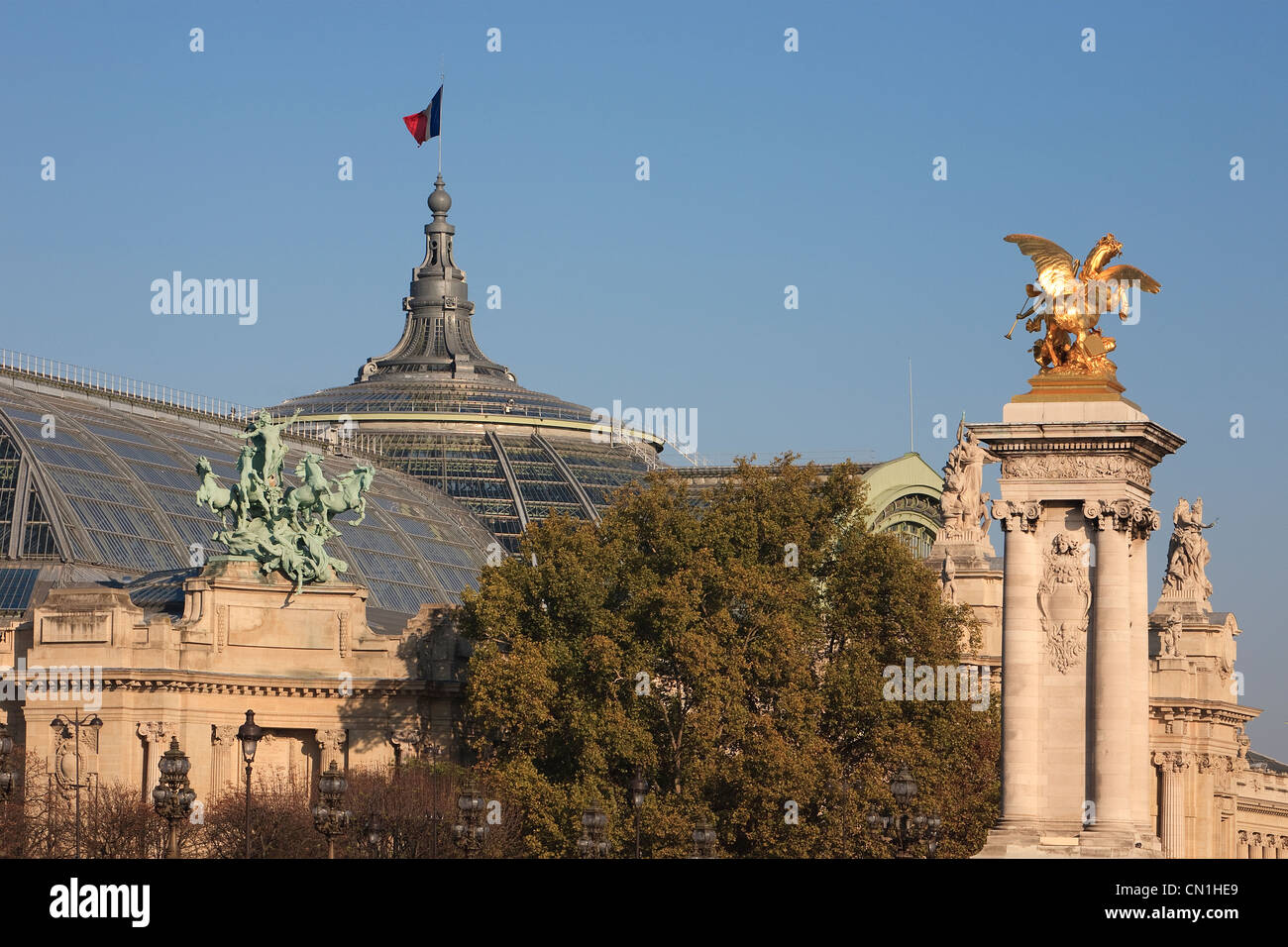 France, Paris, Pont Alexandre III and Grand Palais Stock Photo - Alamy