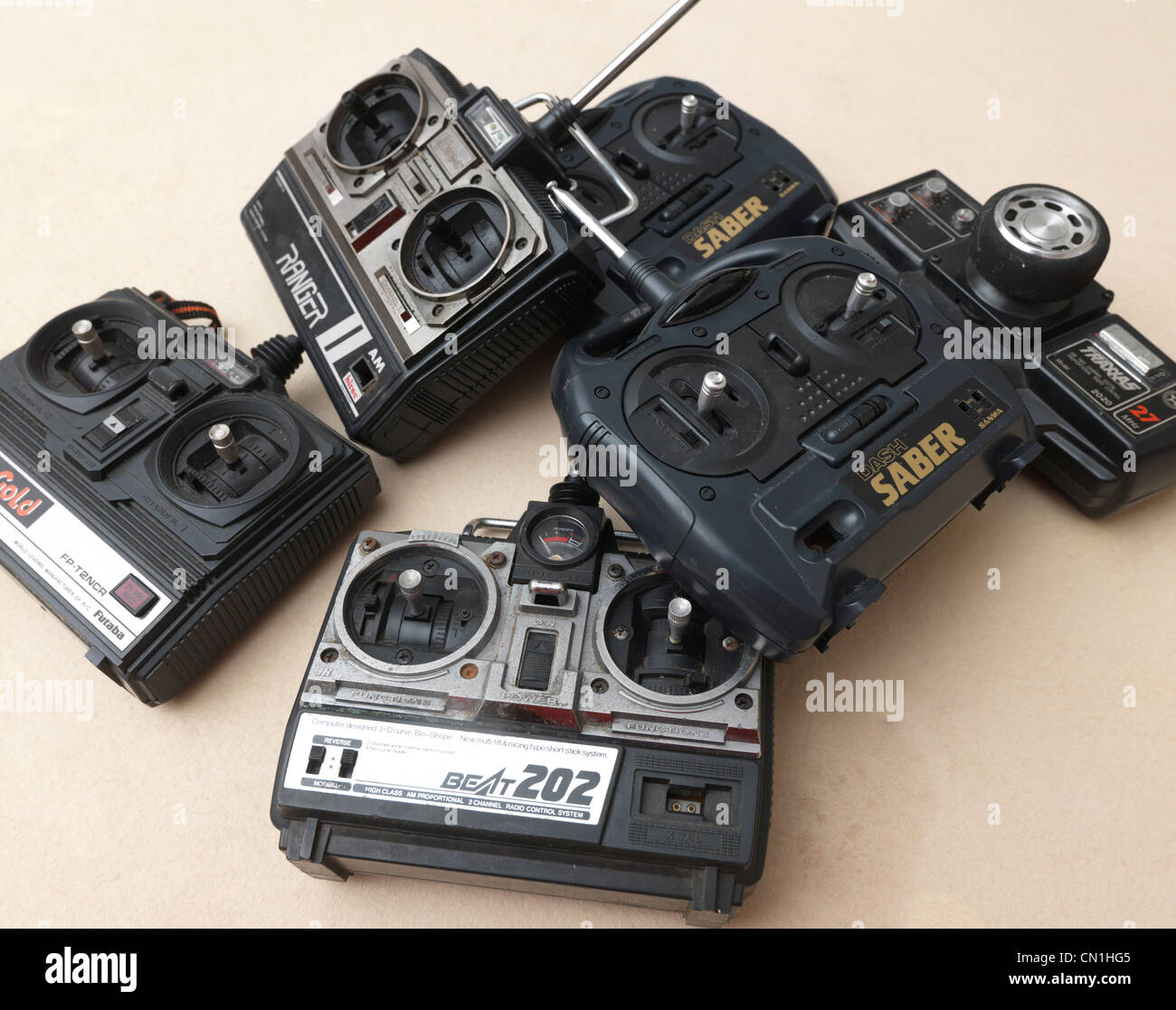 Pile Of Remote Controls For Remote Control Cars Stock Photo - Alamy