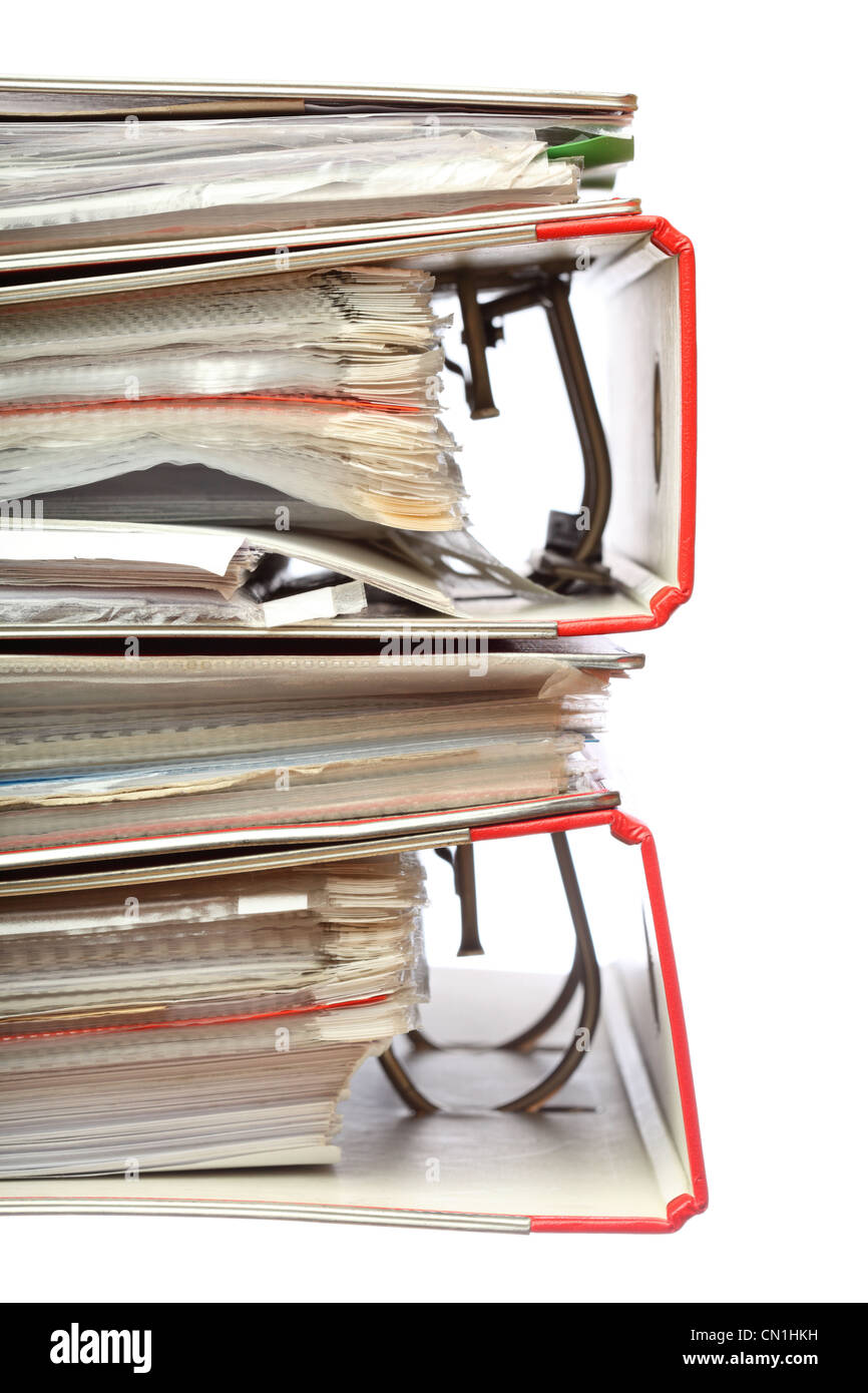 stack file Office folder on white background Stock Photo - Alamy