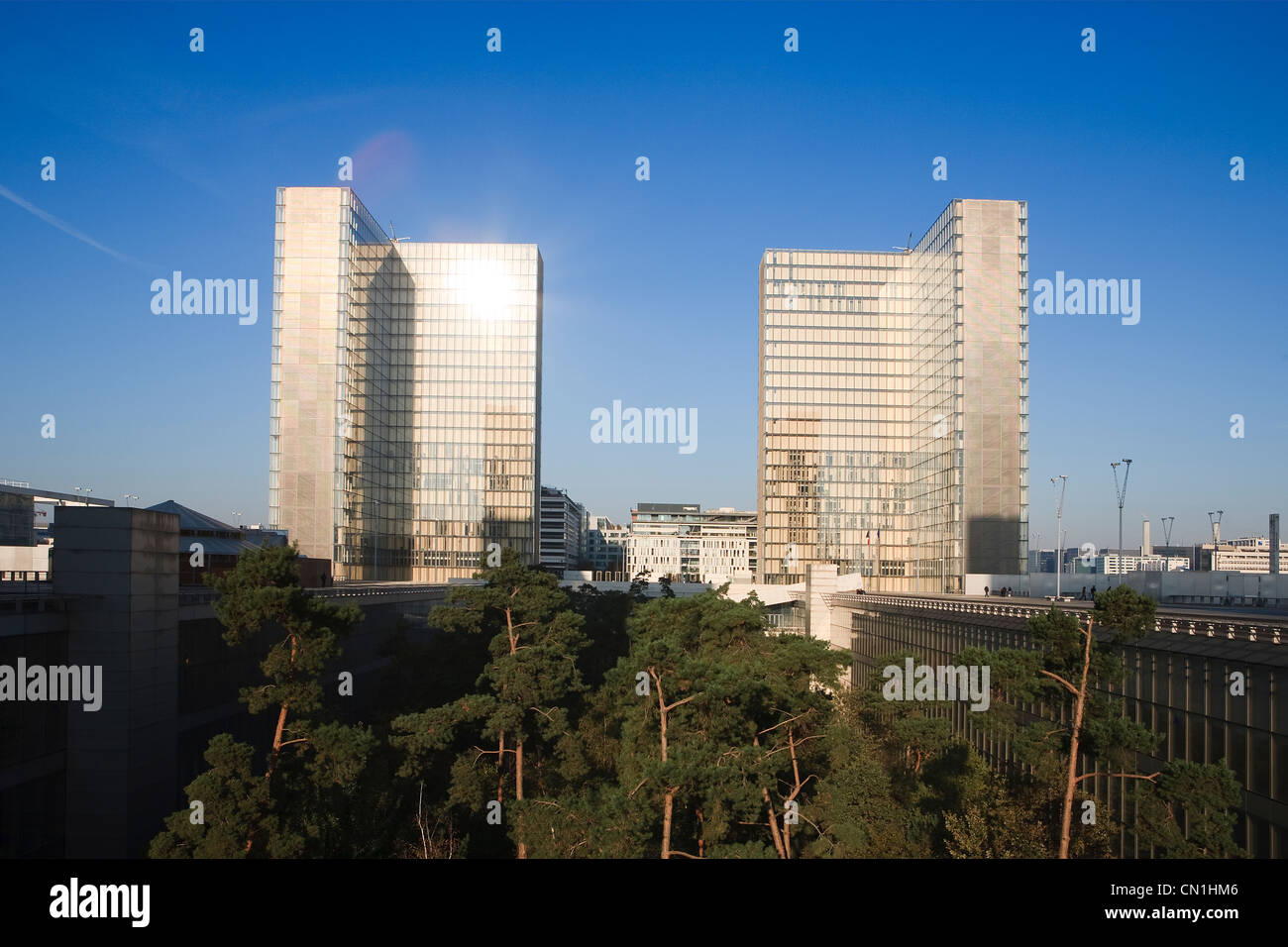 France, Paris, the Bibliotheque Nationale de France Francois Mitterrand ...