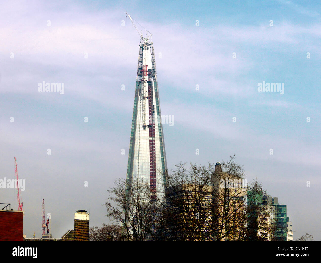 London England Shard Taking Shape Under Construction View from a Train ...