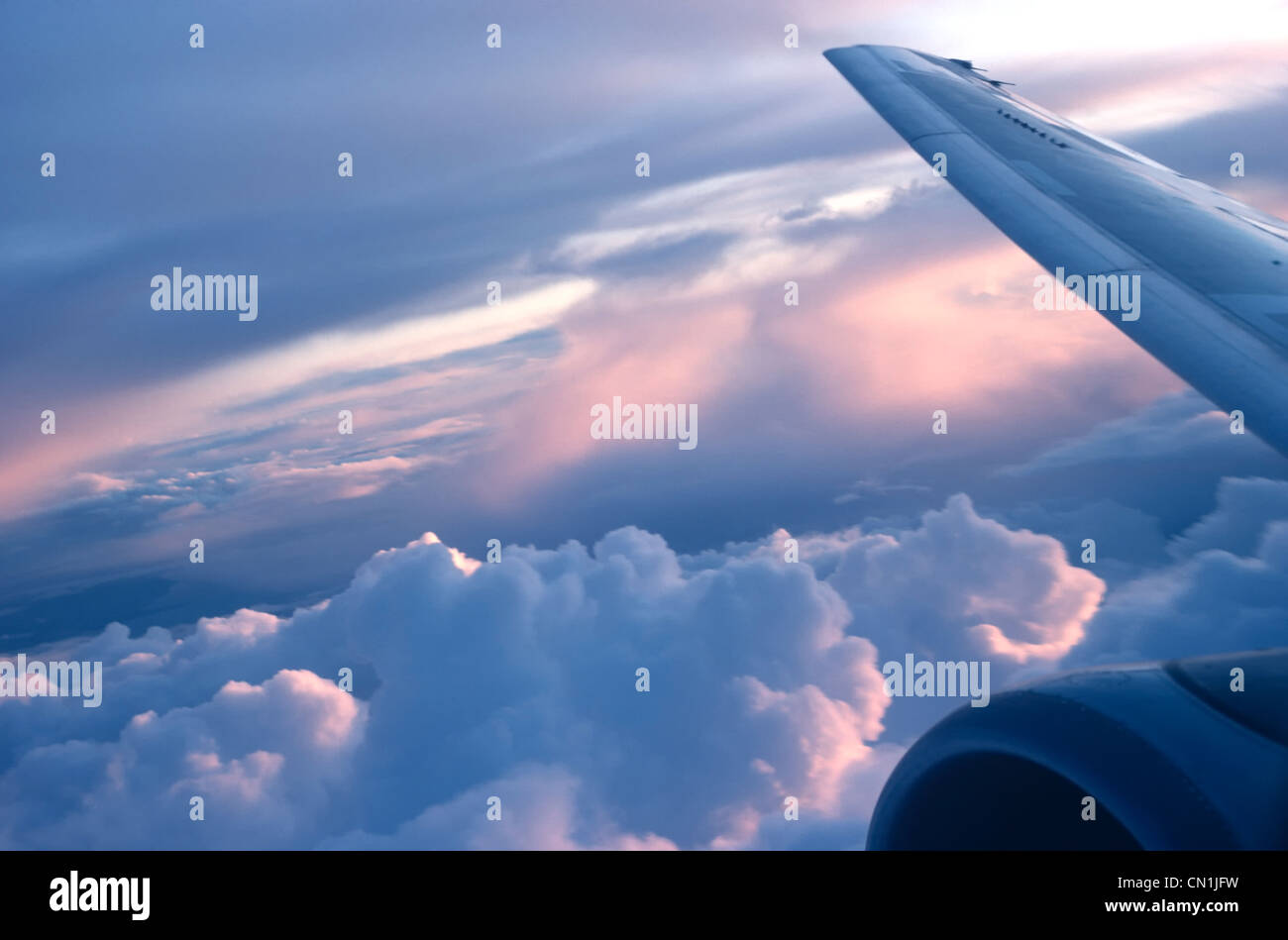 Early Morning sunrise from the airplane window Stock Photo - Alamy