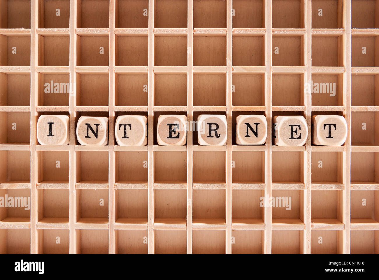 Internet word construction with letter blocks / cubes and a shallow ...