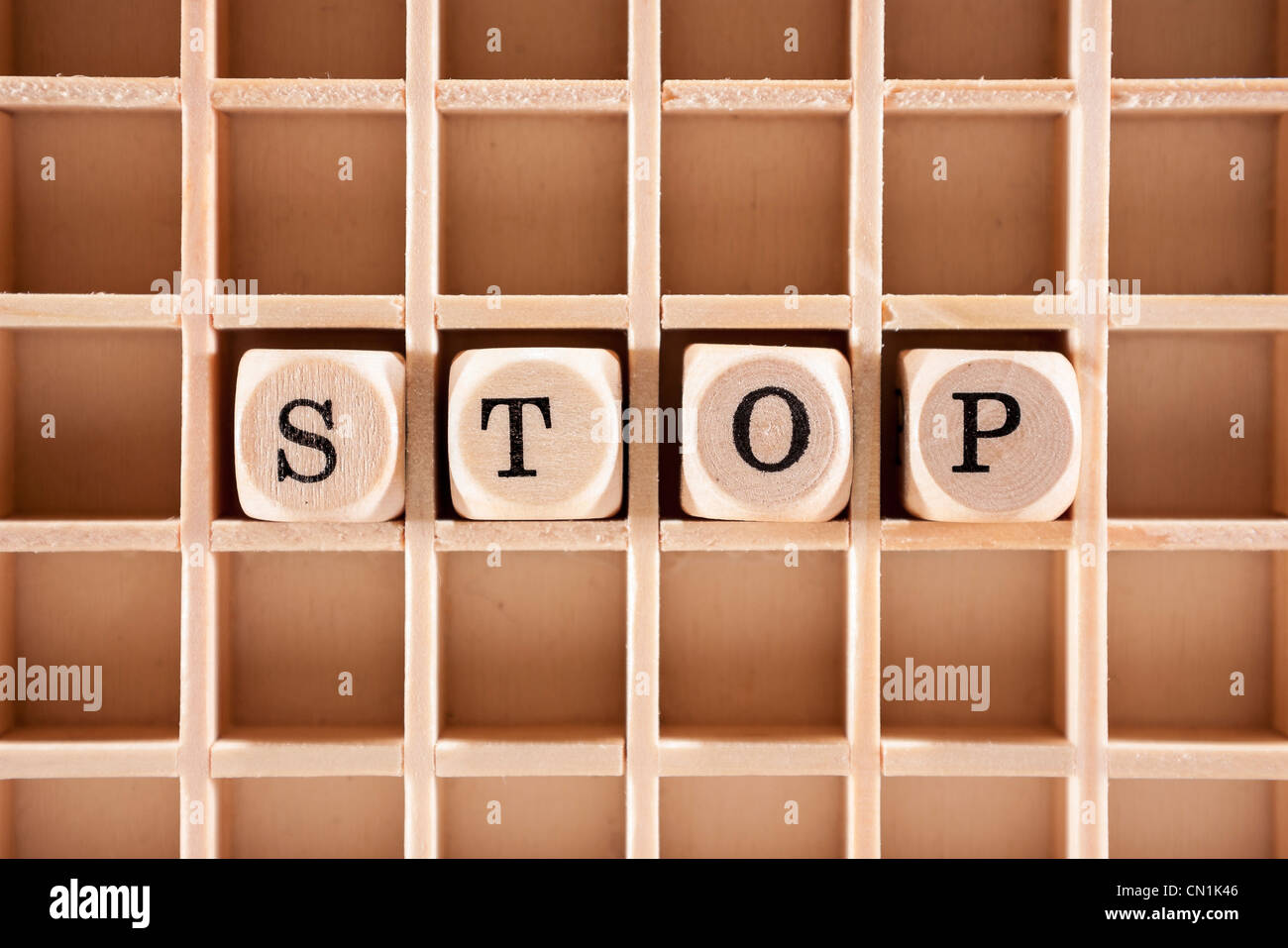 Stop word construction with letter blocks / cubes and a shallow depth ...