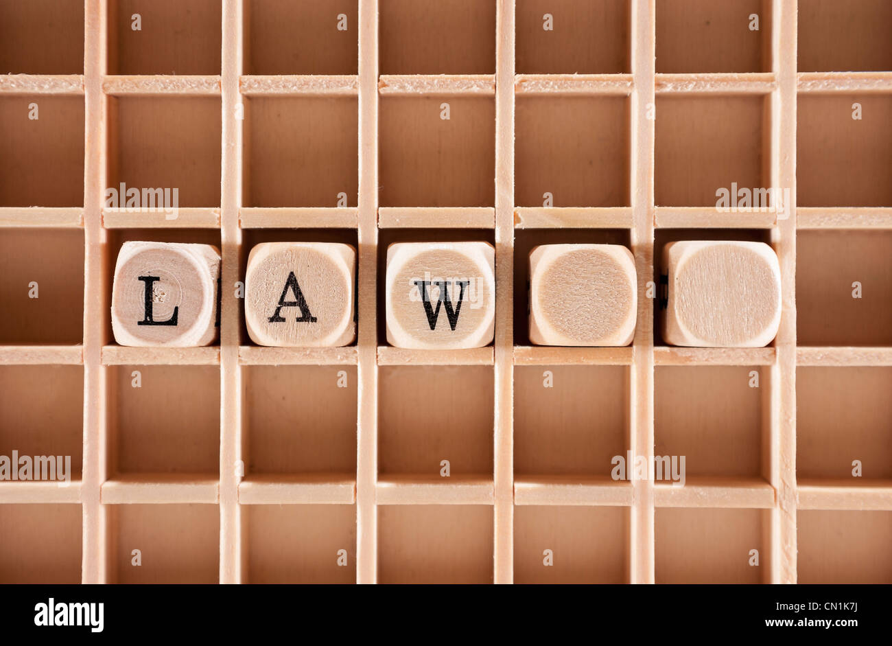 Law word construction with letter blocks and blank cubes for the law ...