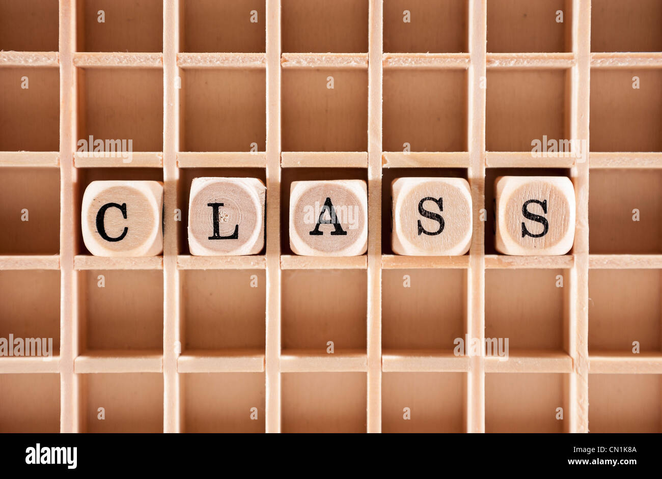 Class word construction with letter blocks / cubes and a shallow depth ...